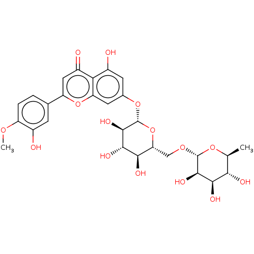 BindingDB BDBM153267 5-hydroxy-2-(3-hydroxy-4-methoxyphenyl)-7-[(2S,3R,4S,5S,6R)-3,4,5 ...